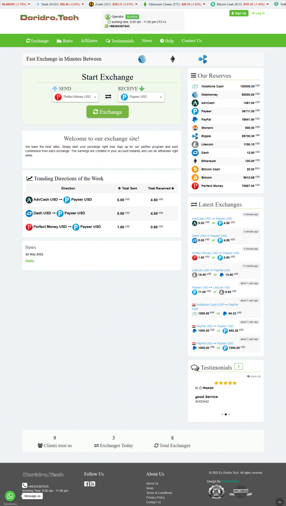 PHP Crypto Currency Exchange Script - DoridroTech.Com